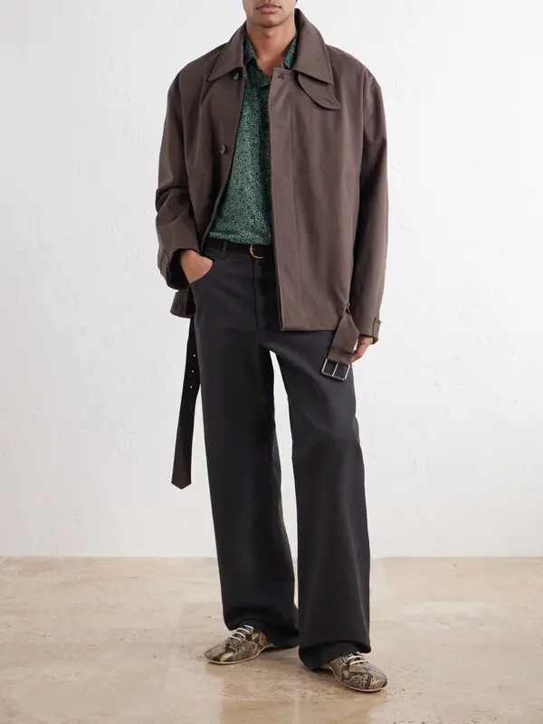 Dries Van Noten Belted Cotton-blend Gabardine Blouson Jacket