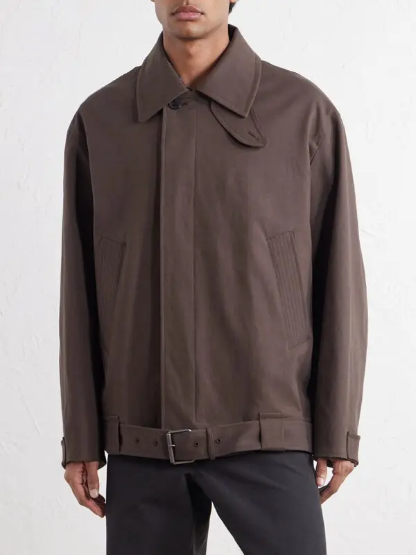 Dries Van Noten Belted Cotton-blend Gabardine Blouson Jacket