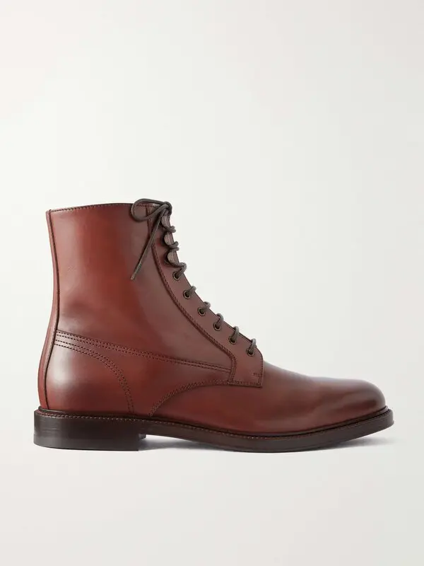 Brunello Cucinelli Leather Lace-up Boots