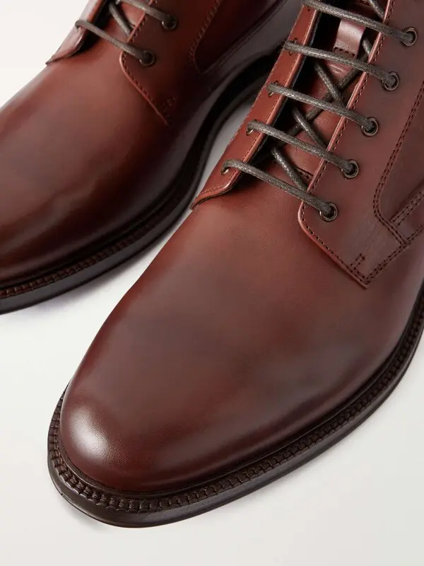 Brunello Cucinelli Leather Lace-up Boots