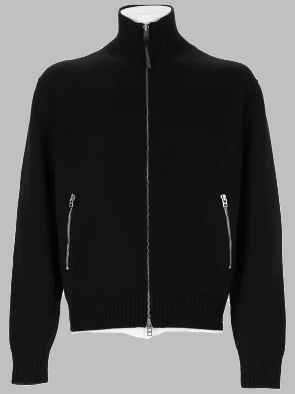 TOM FORD Maglia In Lana Merino Con Zip E Patch