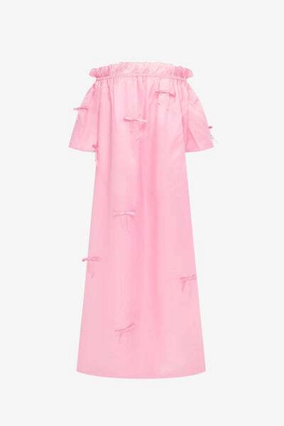 LEO LIN Liana Bow Off Shoulder Maxi Dress