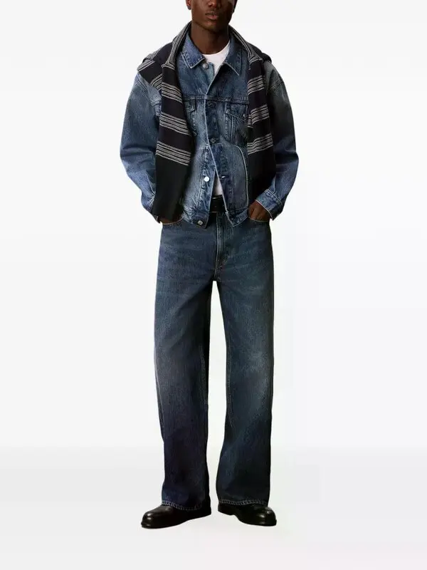 Calvin Klein Faded-effect Logo-patch Jeans