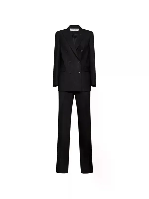 Tagliatore Jasmine Lamé-pinstriped Double-breasted Suit