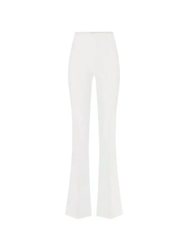Elisabetta Franchi Trousers In Double Layer Stretch Crêpe And Satin Fabrics - Neutrals