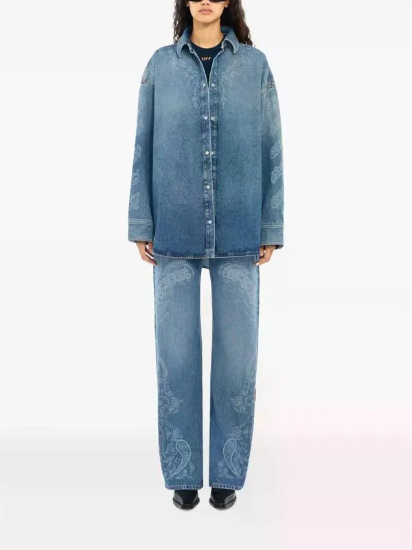 Off-White Paisley Susy Denim Pants - Blue