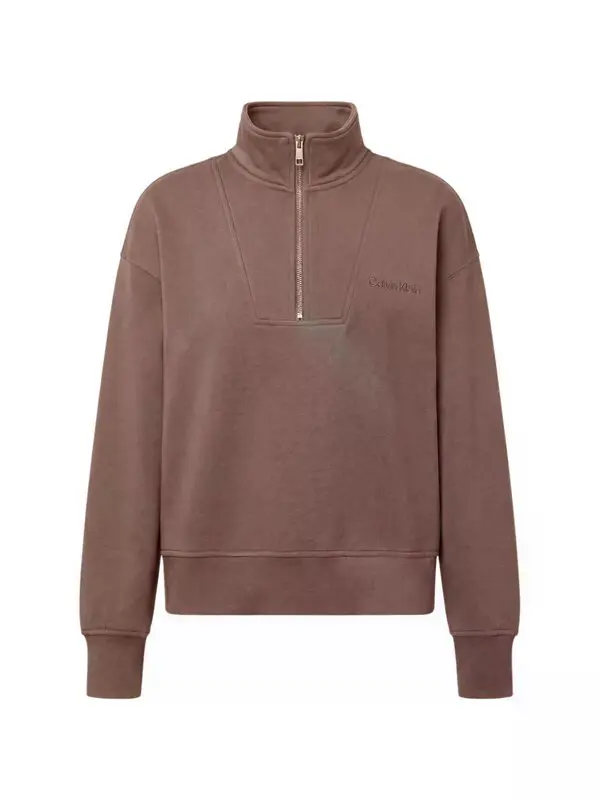 Calvin Klein Quarter-zip Logo-embroidered Sweatshirt