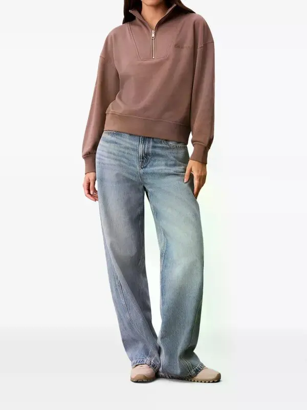 Calvin Klein Quarter-zip Logo-embroidered Sweatshirt