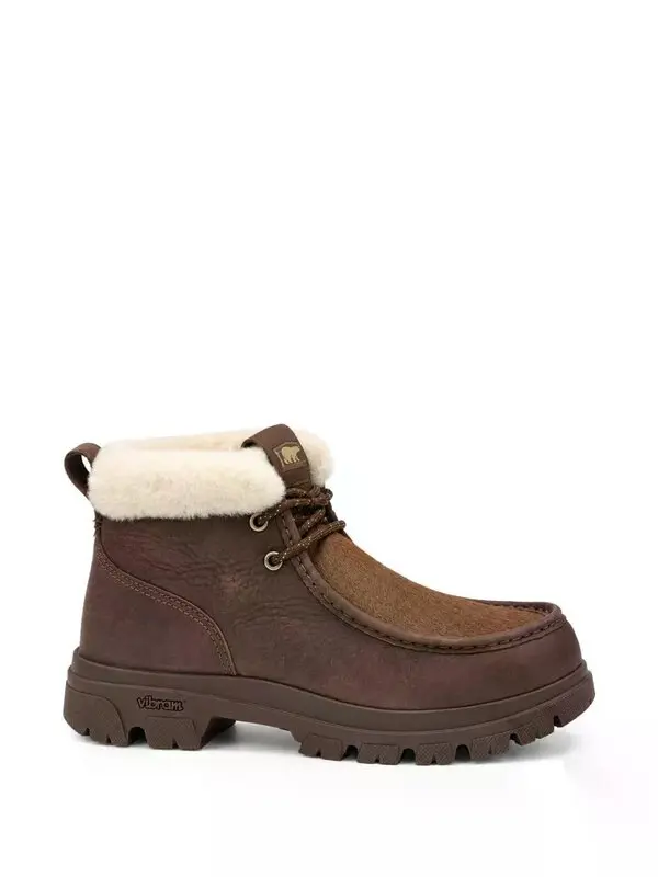 Sorel Shearling-trim Leather Ankle Boots - Brown