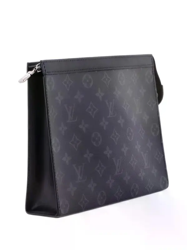 LOUIS VUITTON Pochette Voyage Monogram Eclipse Canvas Mm Clutch Bag