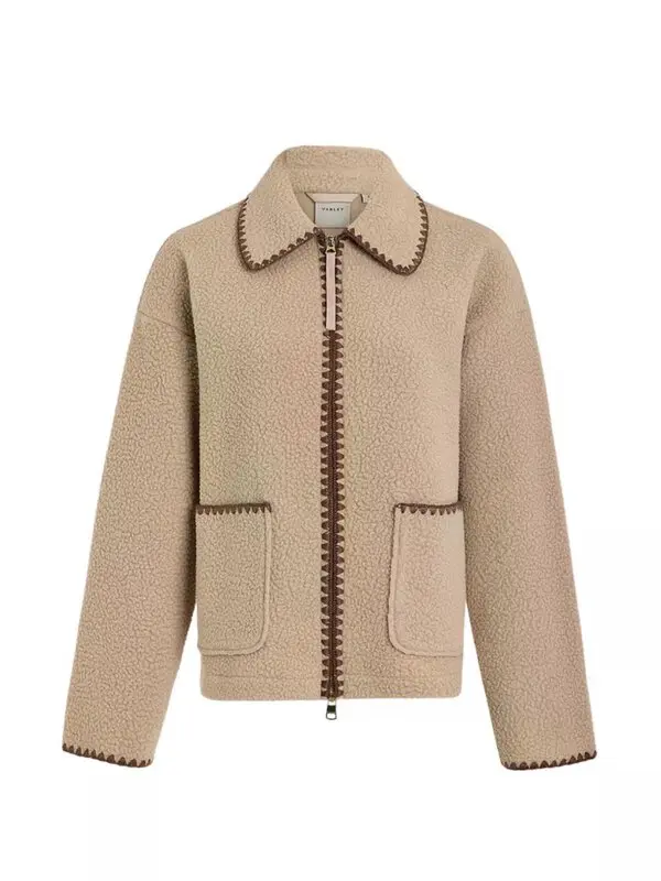 Varley Ruiko Whipstitch-trim Plush-fleece Bomber Jacket