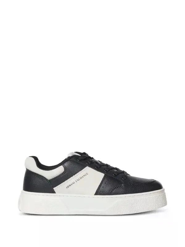 Armani Exchange Logo-print Panelled Sneakers - Black