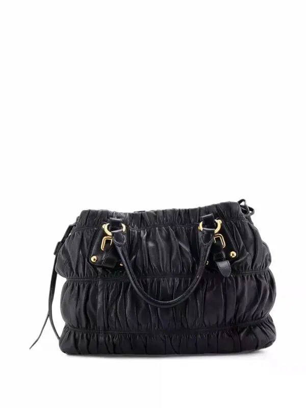 Prada Gaufre Convertible Nappa Leather Large Tote Bag