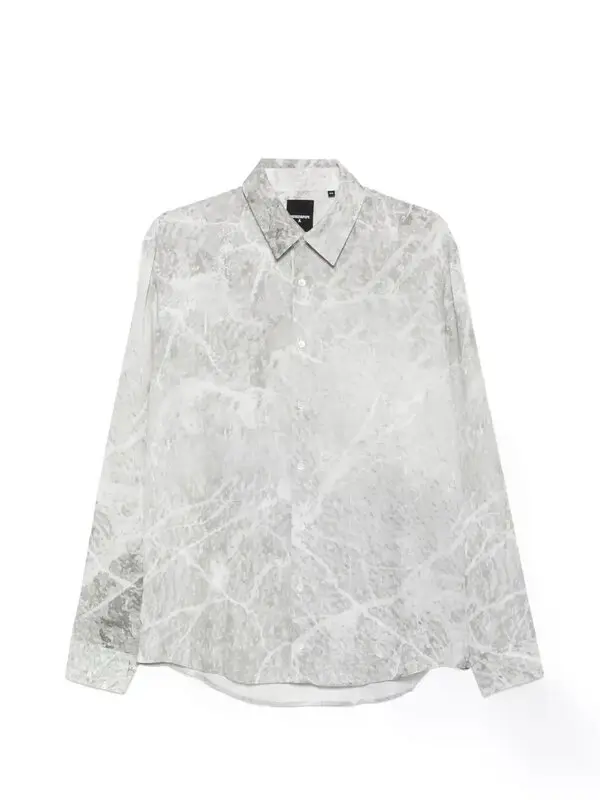 Patrizia Pepe Marble-print Long-sleeve Shirt