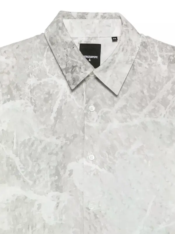 Patrizia Pepe Marble-print Long-sleeve Shirt