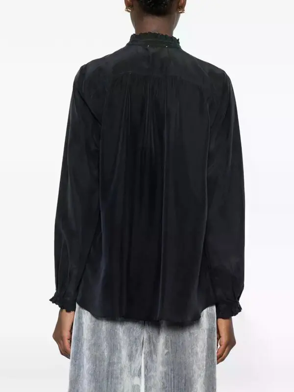FORTE_FORTE Ruffled-trim Long-sleeve Blouse