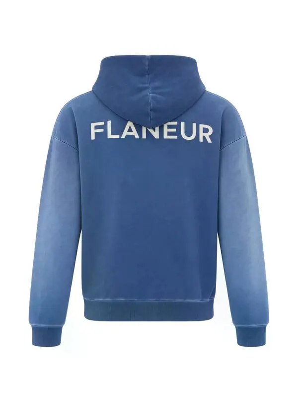 FLANEUR Logo-print Zip-up Hoodie