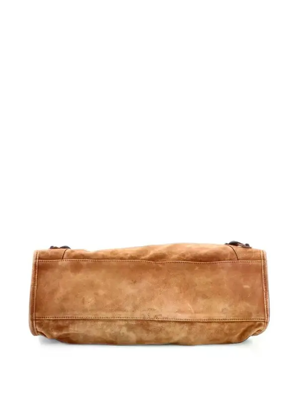 Balenciaga City Classic Studs Bag Suede Medium Satchel