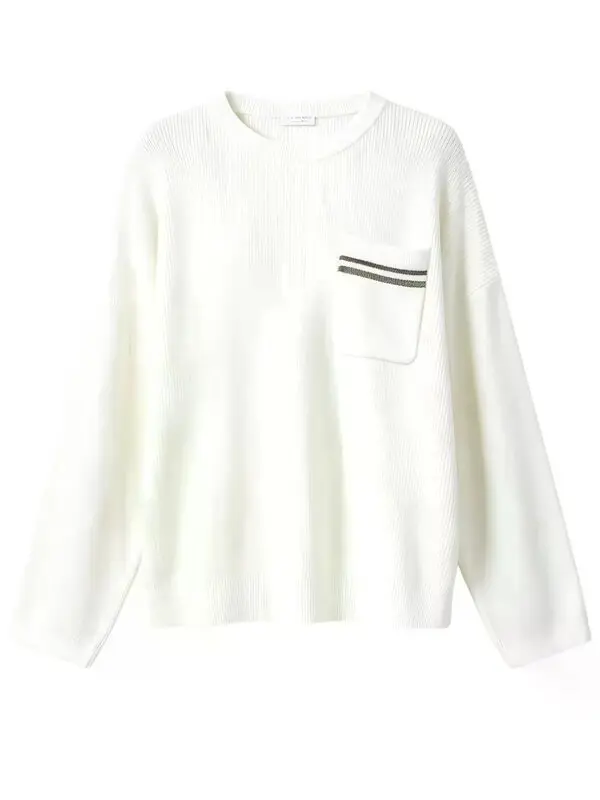 Brunello Cucinelli Ribbed-knit Chest-pocket Sweater