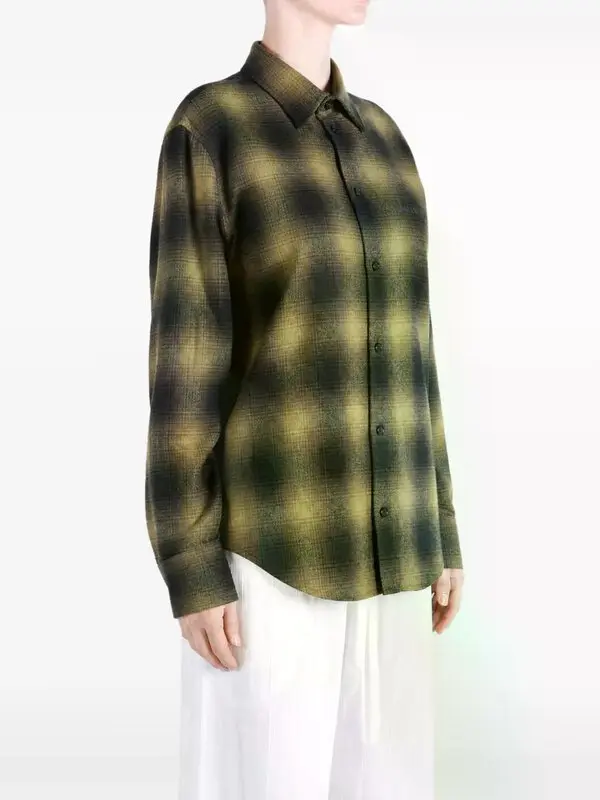 Balenciaga Check-pattern Button-down Shirt - Green