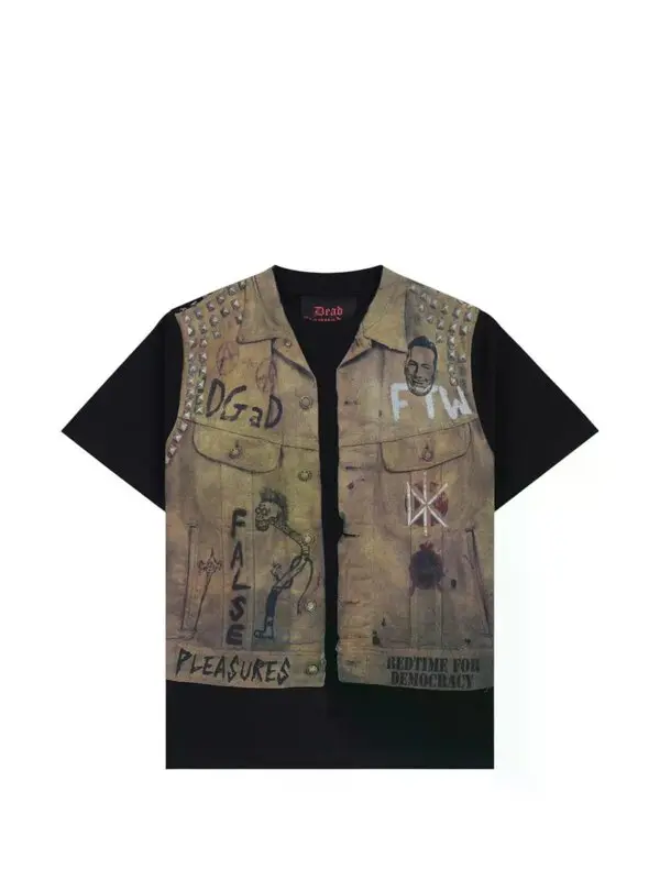 PLEASURES Vest-print Heavyweight T-shirt