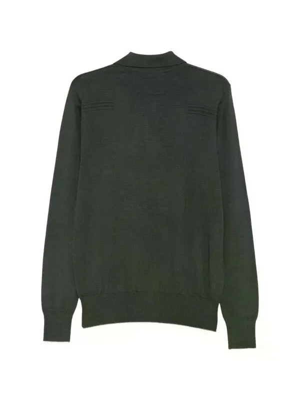 Patrizia Pepe Fine-knit Long-sleeved Polo Shirt
