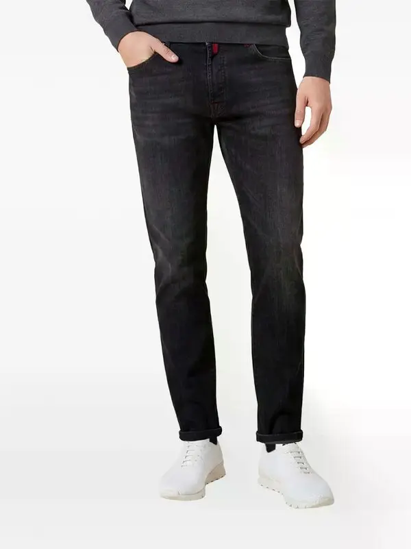 Kiton Washed-finish Tapered Jeans