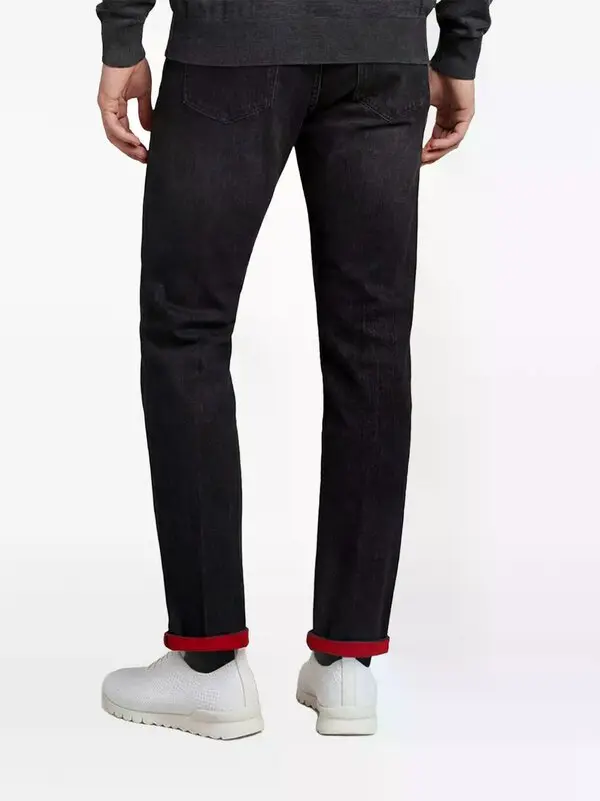 Kiton Washed-finish Tapered Jeans