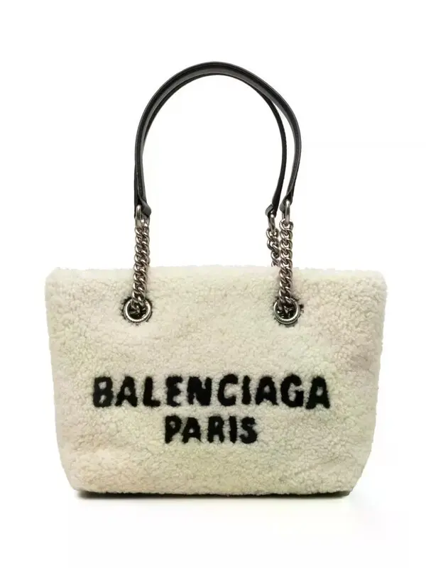 Balenciaga 2011 Small Shearling Duty Free Tote Bag