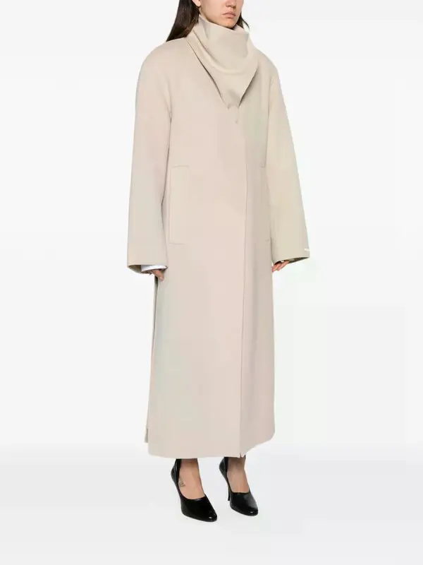 Sportmax Asymmetric Draped-collar Coat - Neutrals