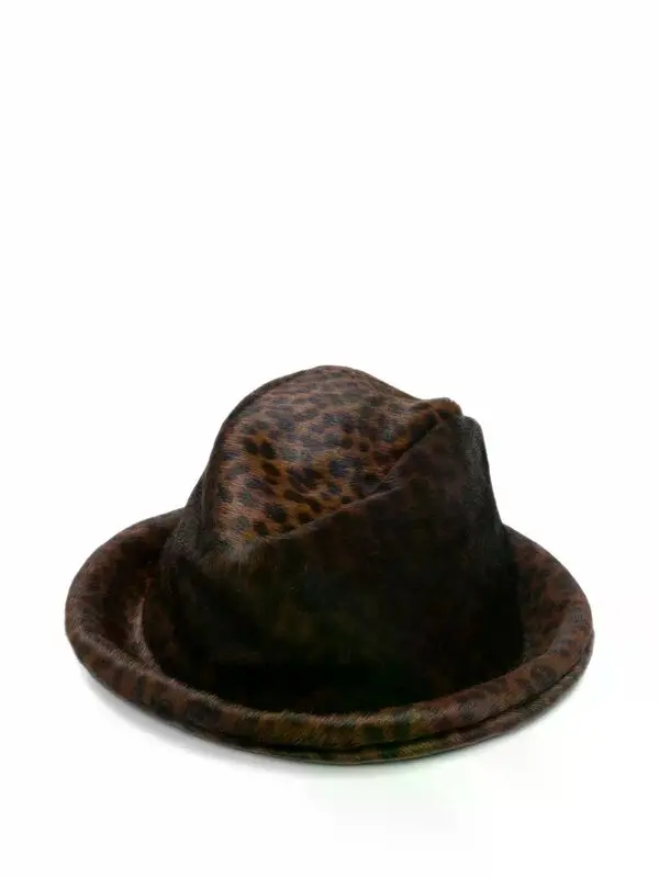 RUNDHOLZ Leopard-print Fedora Hat - Brown