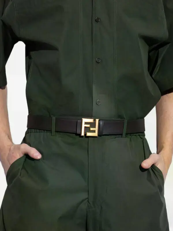 Fendi Reversible Ff-logo Leather Belt