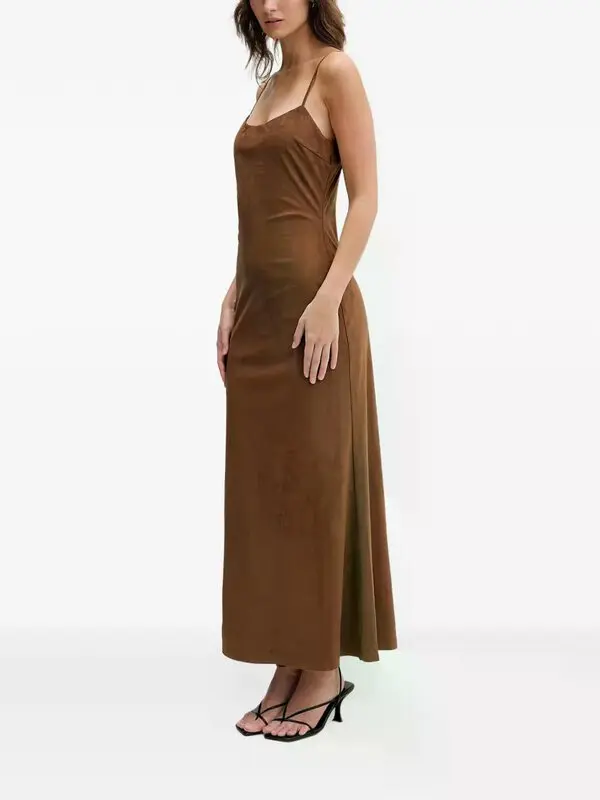 Bardot Suede-effect Spaghetti-strap Dress