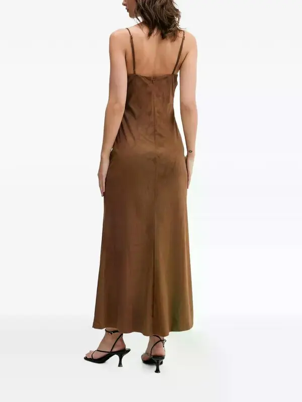 Bardot Suede-effect Spaghetti-strap Dress