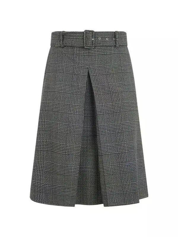 SLOWEAR Prince Of Wales Check Belted Skirt