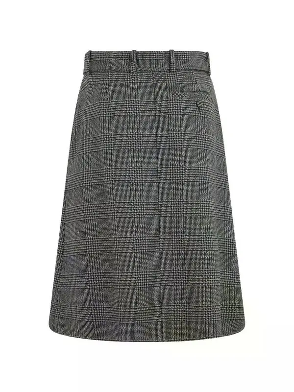SLOWEAR Prince Of Wales Check Belted Skirt