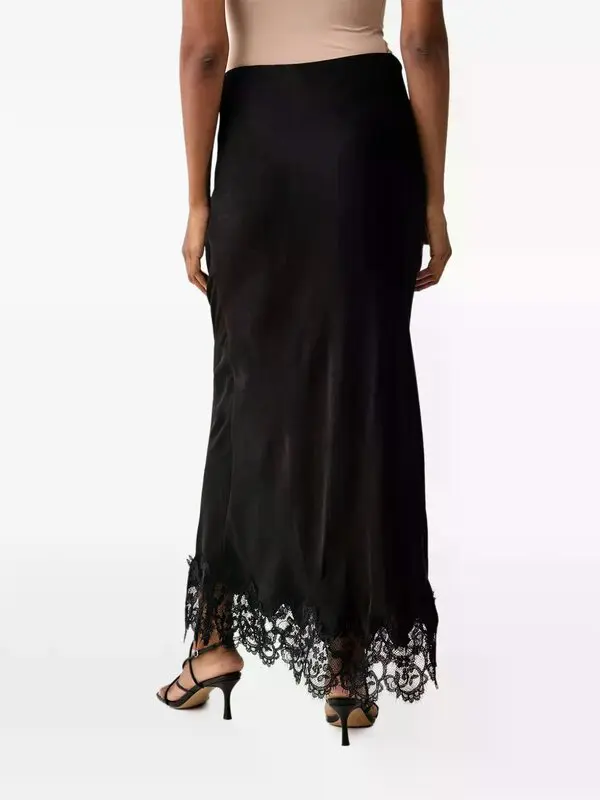 Bardot Elisan Lace-trim Satin-finish Maxi Skirt