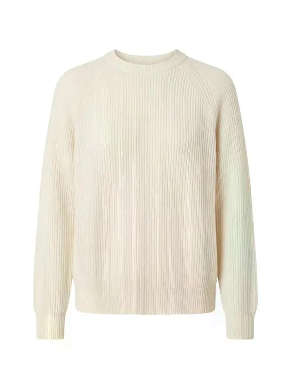 AMARANTO Ribbed-knit Raglan-sleeve Sweater