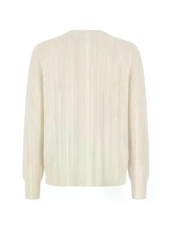 AMARANTO Ribbed-knit Raglan-sleeve Sweater