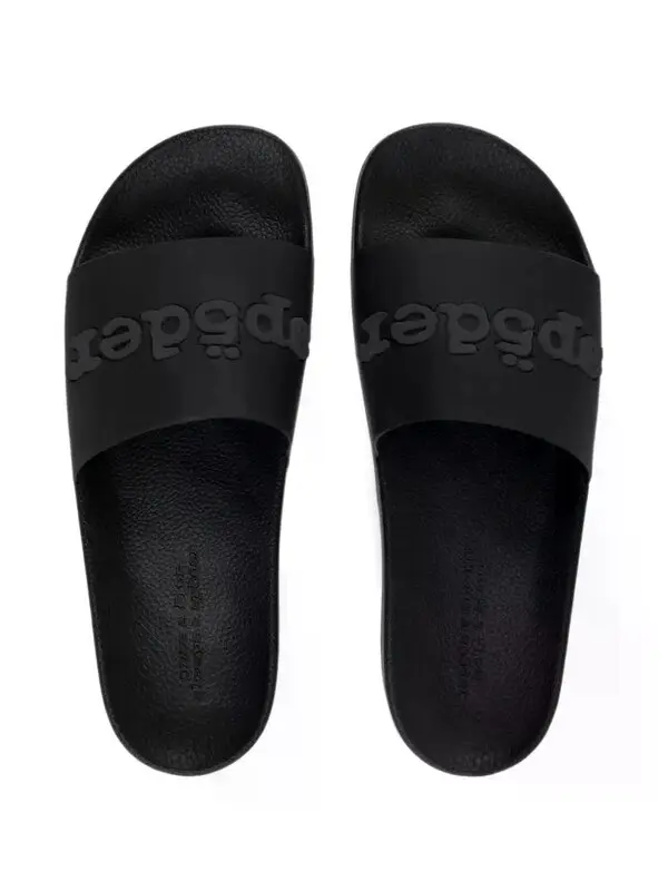 SP5DER Enzo 001 Logo-embossed Slides - Black