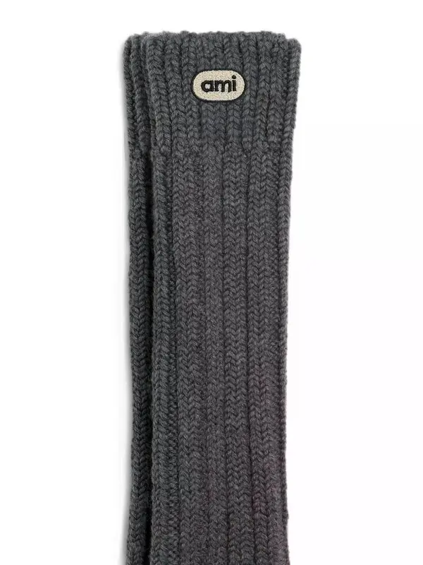 AMI Paris Wool Socks With Patch