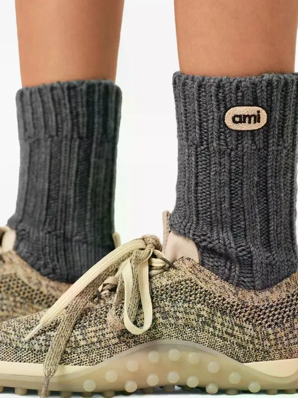 AMI Paris Wool Socks With Patch