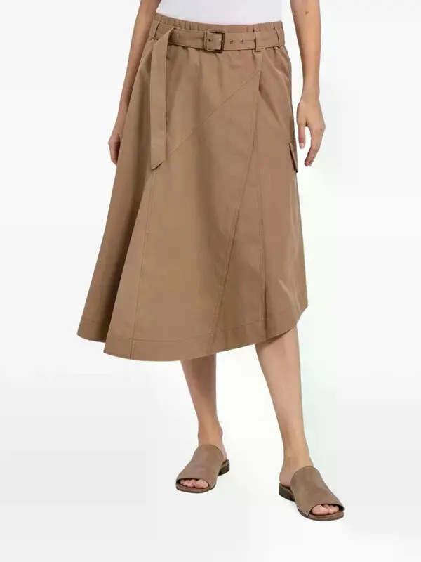 Brunello Cucinelli Belted Wrap Midi Skirt