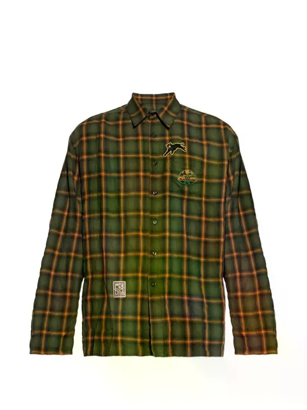 SONG FOR THE MUTE Check-pattern Patch-detail Shirt