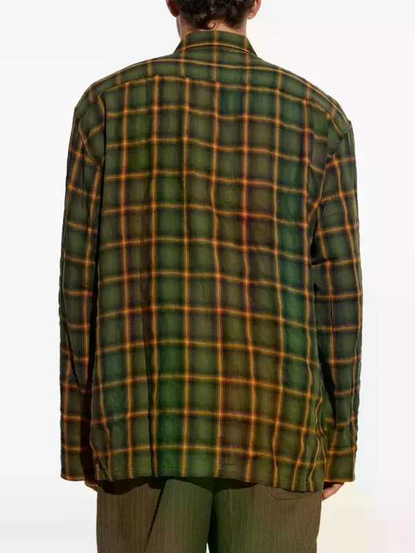 SONG FOR THE MUTE Check-pattern Patch-detail Shirt