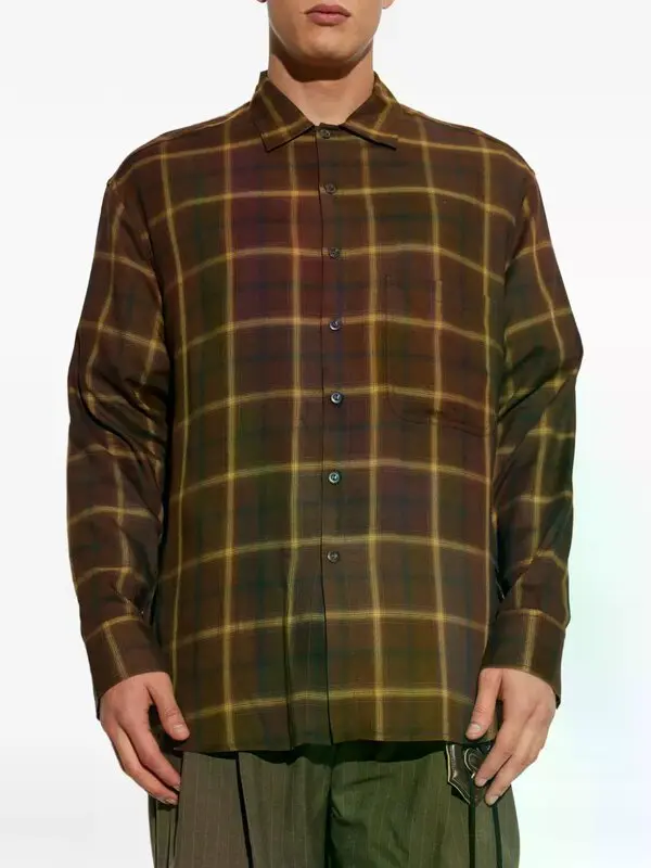 SONG FOR THE MUTE Check-pattern Patch-pocket Shirt