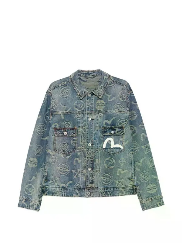 EVISU Monogram-jacquard Denim Jacket