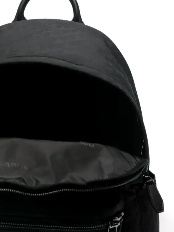 Emporio Armani Logo-jacquard Front-zip Backpack