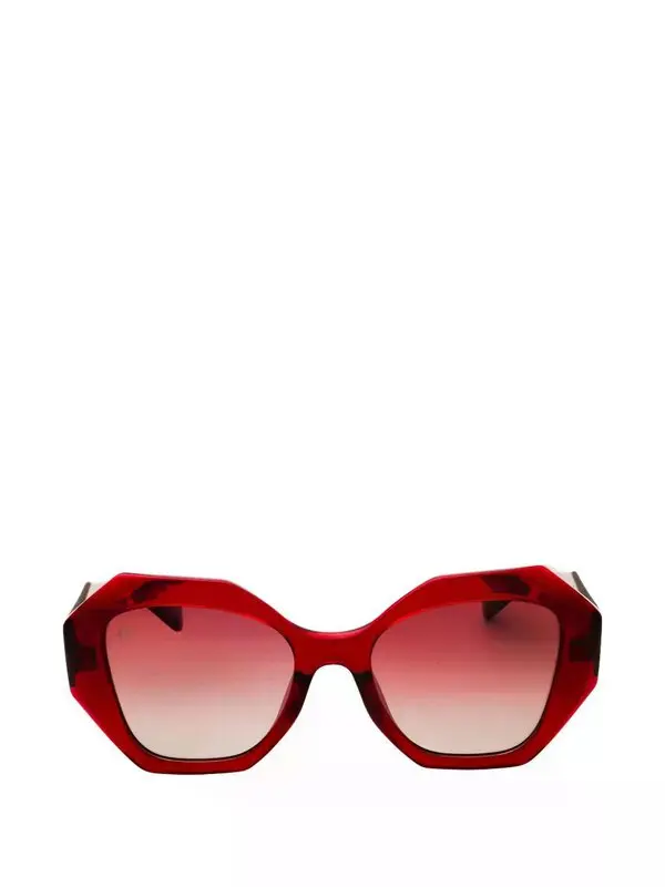 PRIVE REVAUX The Bimini Geometric-frame Sunglasses - Red