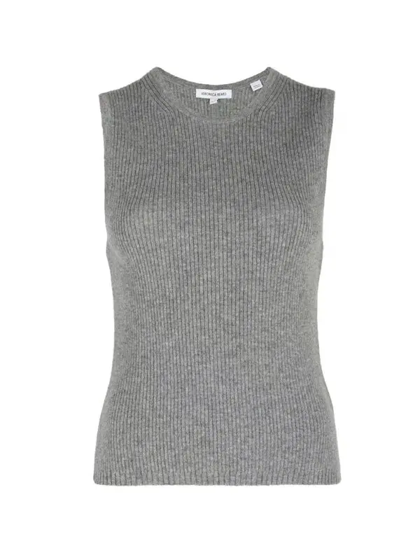Veronica Beard Sid Ribbed Tank Top - Grey